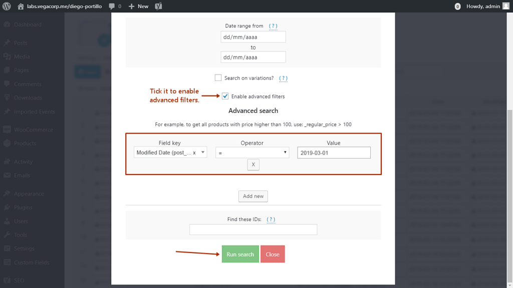 WooCommerce - Find Products Modified Yesterday or Any Date