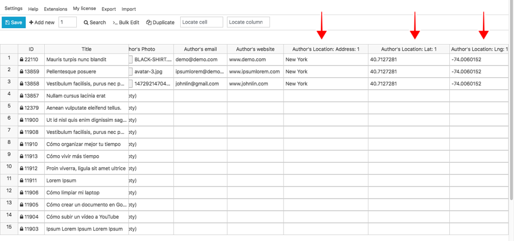 WordPress - Bulk Edit Advanced Custom Fields in Spreadsheet