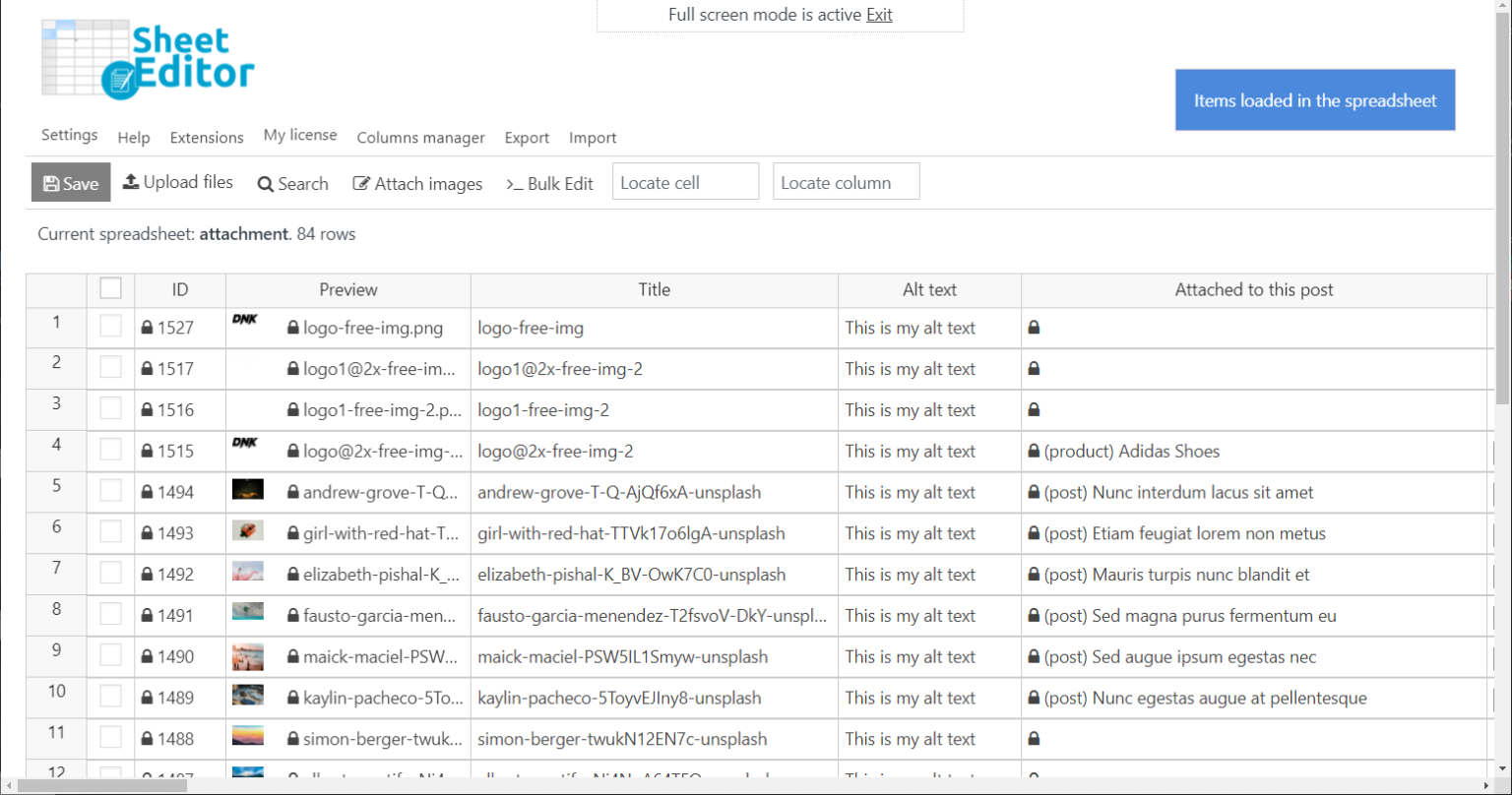 Bulk Edit WP Media Library in Spreadsheet - Media Manager