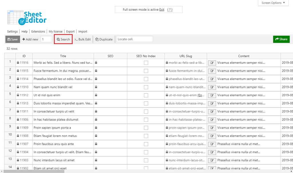 WordPress - How to Quickly Search and Edit Posts with Long URLs