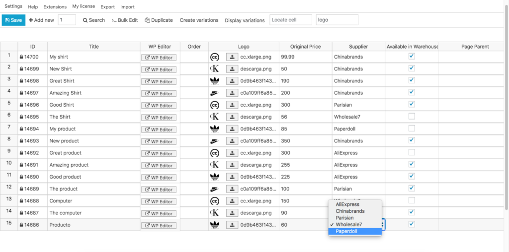 WooCommerce Products - Bulk Edit Advanced Custom Fields
