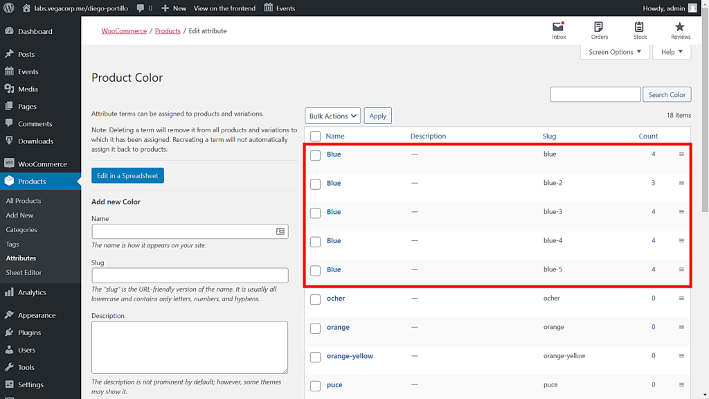 WooCommerce - How to remove Duplicate Attributes (Colors, Sizes, Etc)