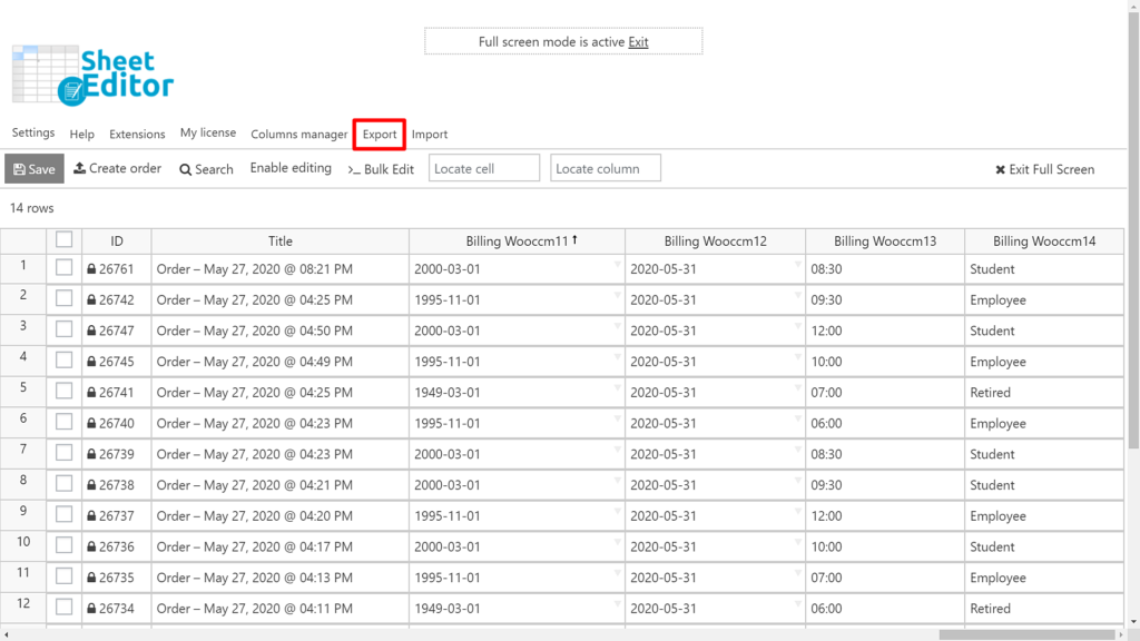 Woocommerce Orders Import Export Custom Checkout Fields