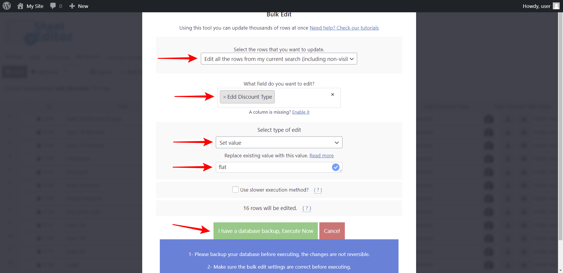 EDD Discount Codes - How to Bulk Edit Discount Type