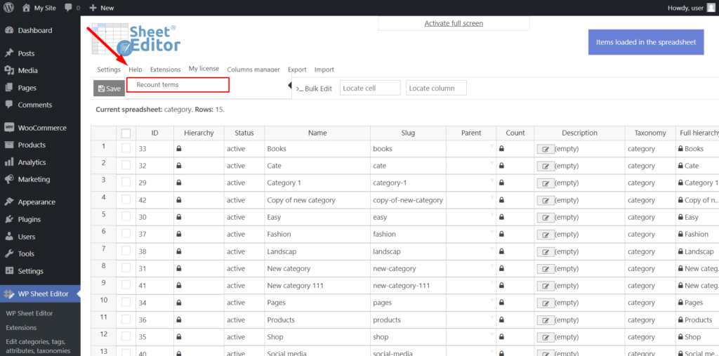 WordPress - Recount Taxonomy Terms for Categories, Tags