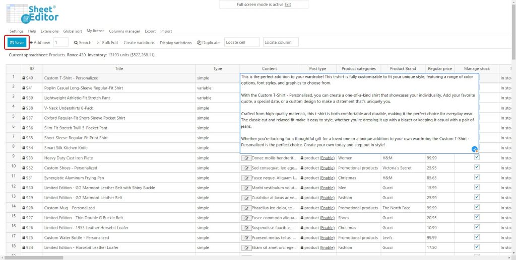 Woocommerce How To Bulk Edit Product Descriptions Content