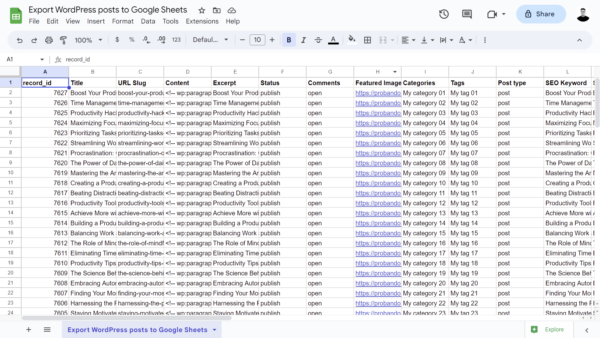 WordPress - Schedule Automatic Exports to Google Sheets