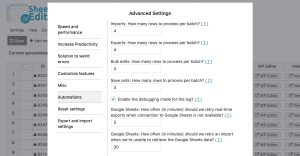 Google Sheets Sync: Advanced settings - WP Sheet Editor