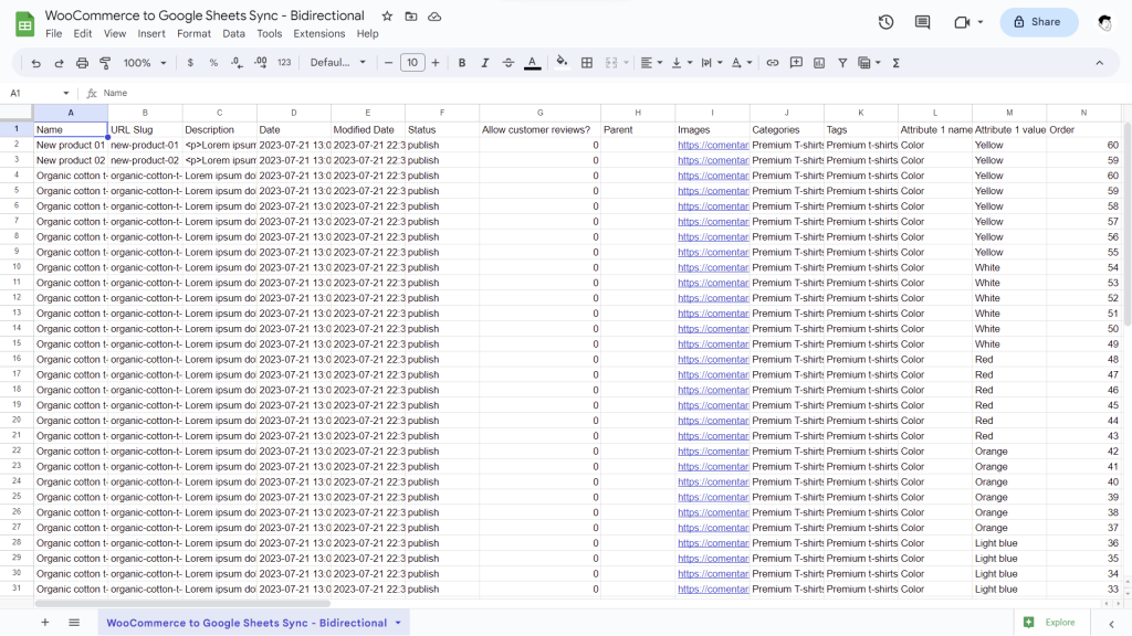 Export WooCommerce Products to Google Sheets in Real Time