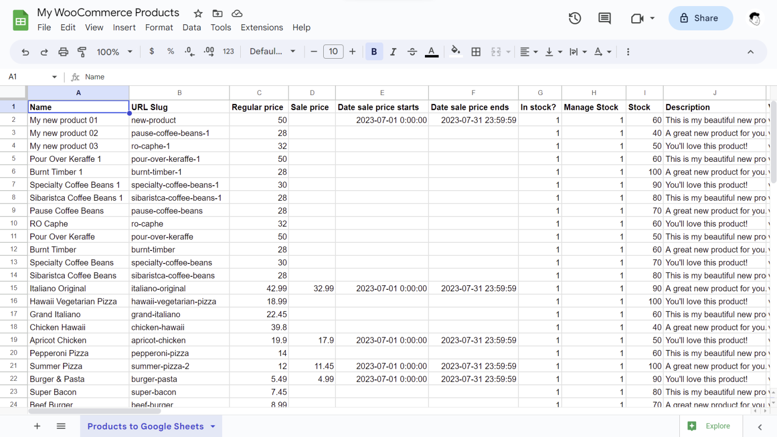 Import WooCommerce Products from Google Sheets in Real Time