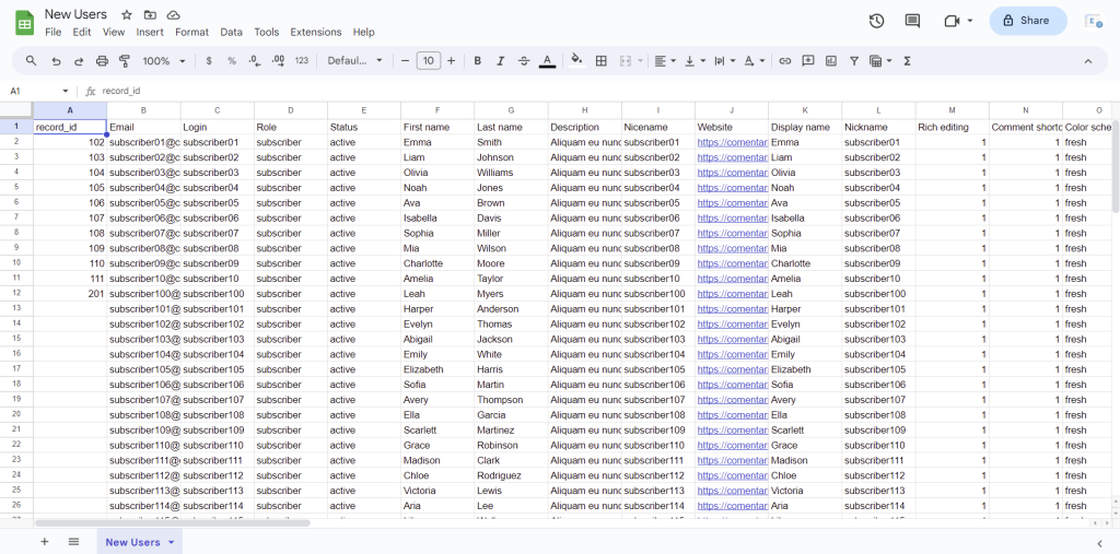How to Import WordPress Users from Google Sheets - WP Sheet Editor