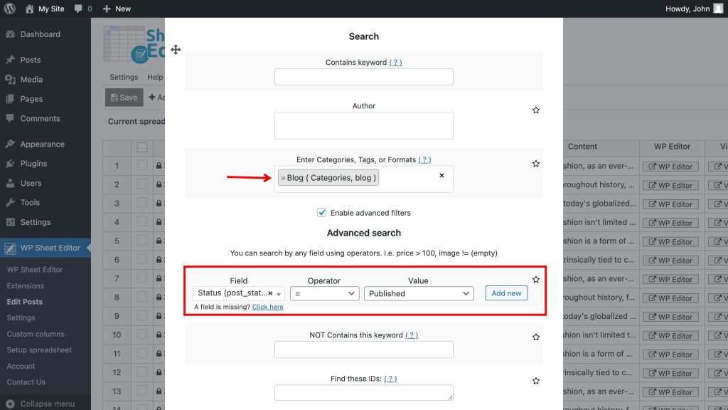 How to Export WordPress Posts to Google Sheets - WP Sheet Editor