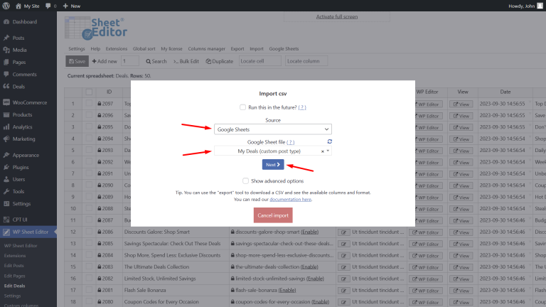 Custom Post Type UI - Import Post Types from Google Sheets