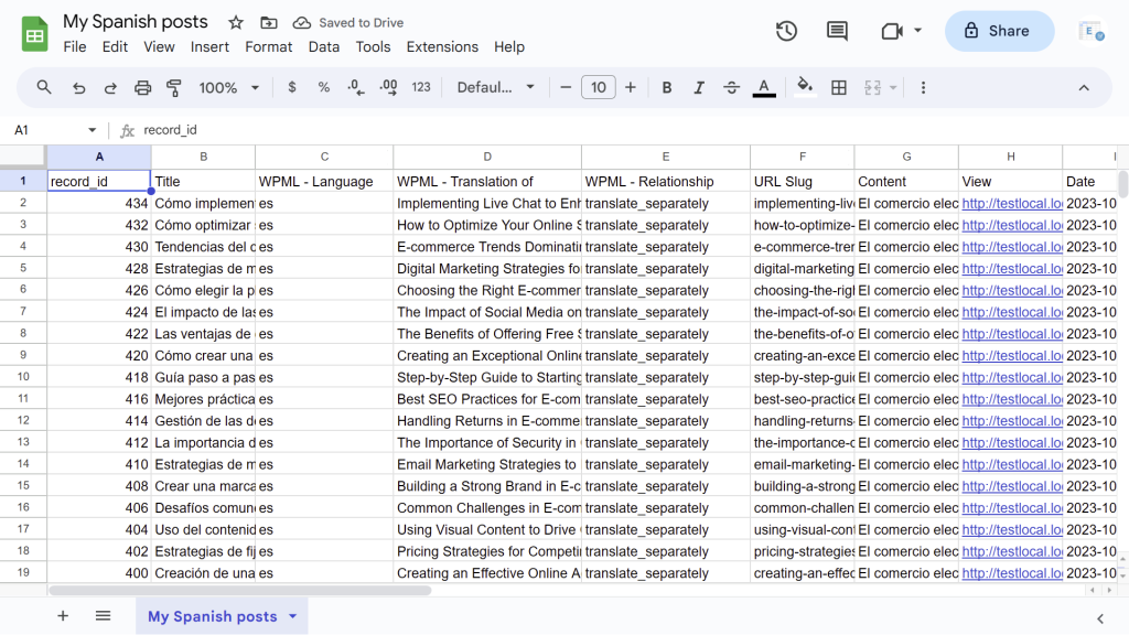 WPML - How to Export Post Translations to Google Sheets - WP Sheet Editor