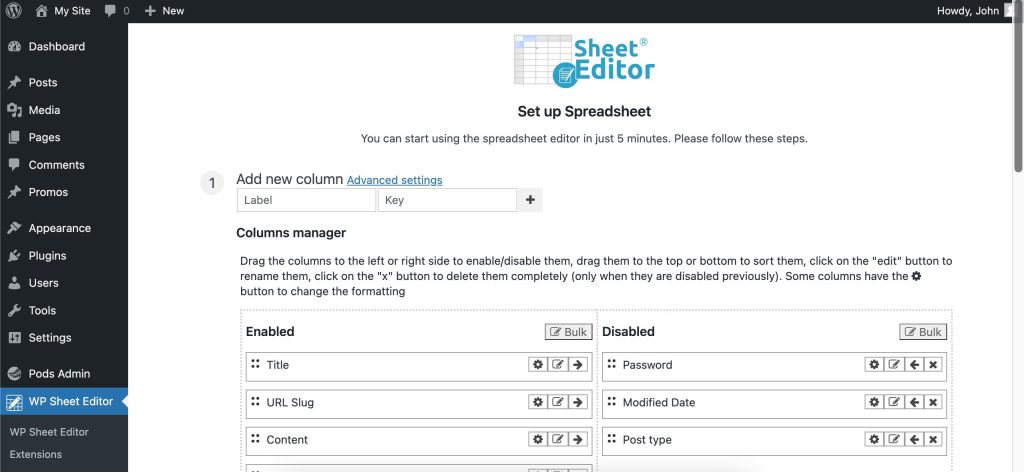 PODS: Export and Import Custom Post Types with Google Sheets - WP Sheet Editor