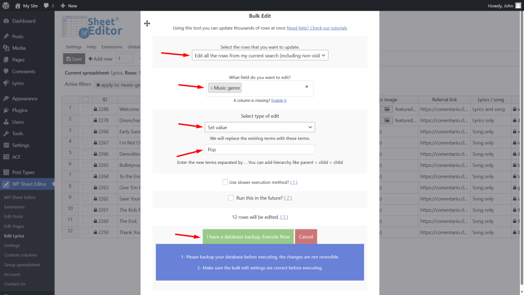 Custom Post Type Maker - Bulk Edit Content in a Spreadsheet