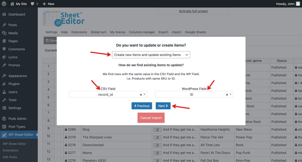 Custom Post Type Maker - Export and Import with Google Sheets - WP ...