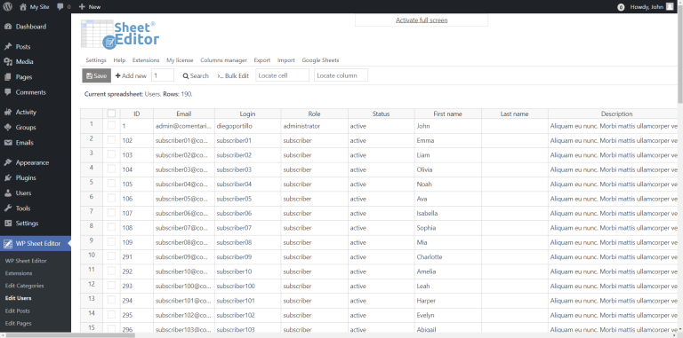 BuddyPress - Export and Import User Data with Google Sheets - WP Sheet ...