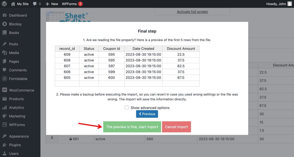 Export and Import Custom Database Tables with Google Sheets - WP Sheet Editor