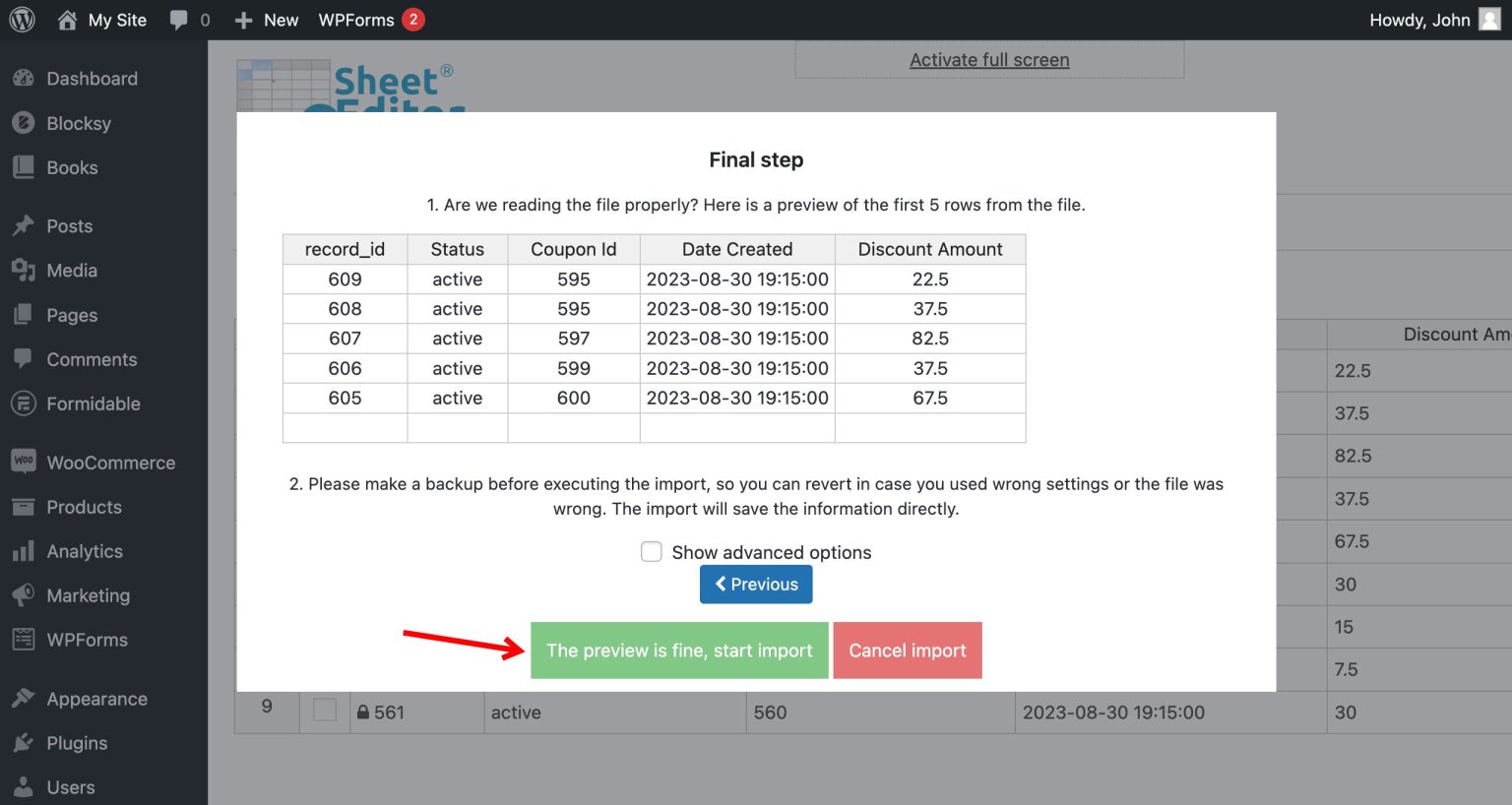 Export and Import Custom Database Tables with Google Sheets - WP Sheet Editor