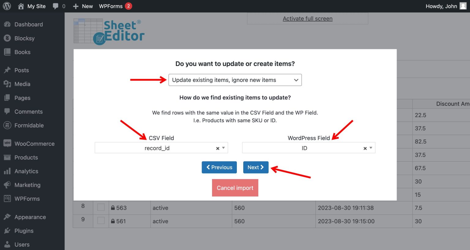 Export and Import Custom Database Tables with Google Sheets - WP Sheet Editor