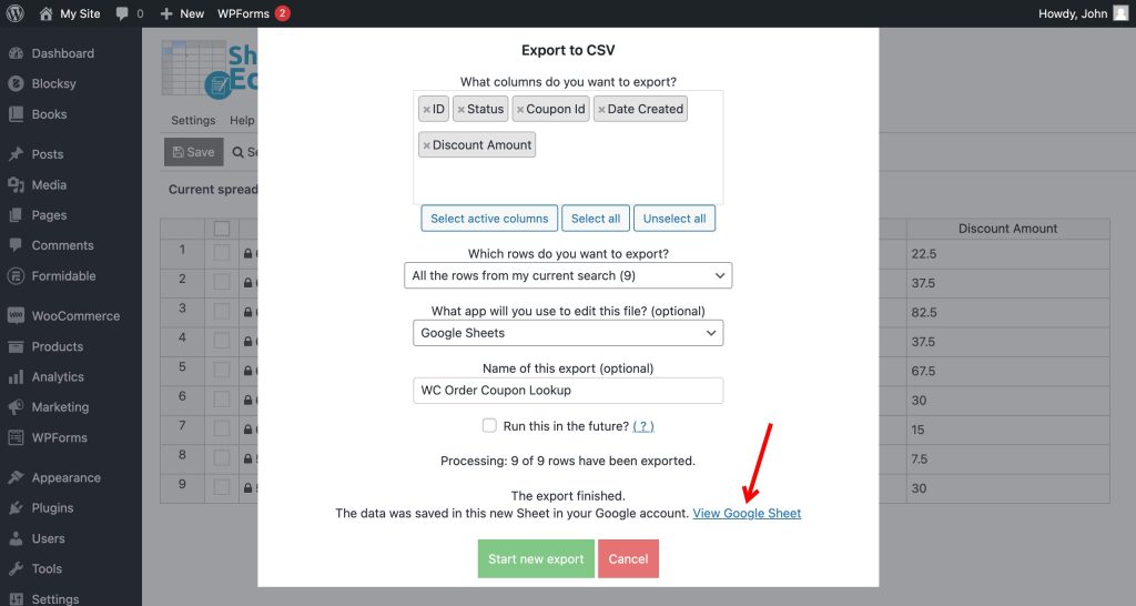 Export and Import Custom Database Tables with Google Sheets - WP Sheet Editor