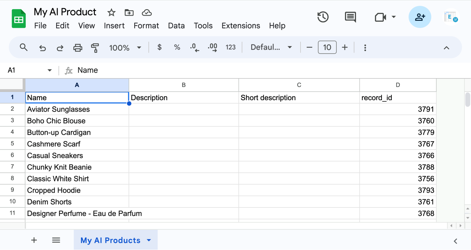 WooCommerce: Autogenerate Descriptions with AI in Google Sheets