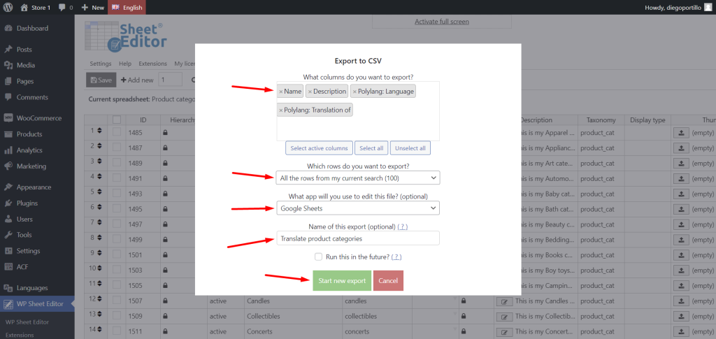 Polylang Bulk Translate Woocommerce Taxonomies In Google Sheets Wp