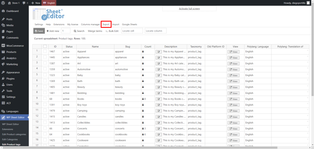 Polylang Bulk Translate Woocommerce Taxonomies In Google Sheets Wp