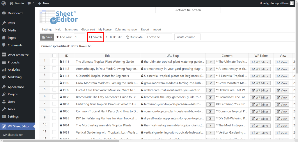 WordPress: Bulk Edit Posts, Pages and Custom Post Types - WP Sheet Editor