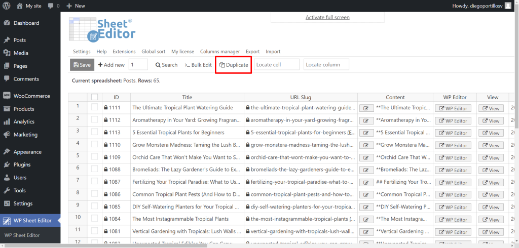 WordPress: Bulk Edit Posts, Pages and Custom Post Types - WP Sheet Editor