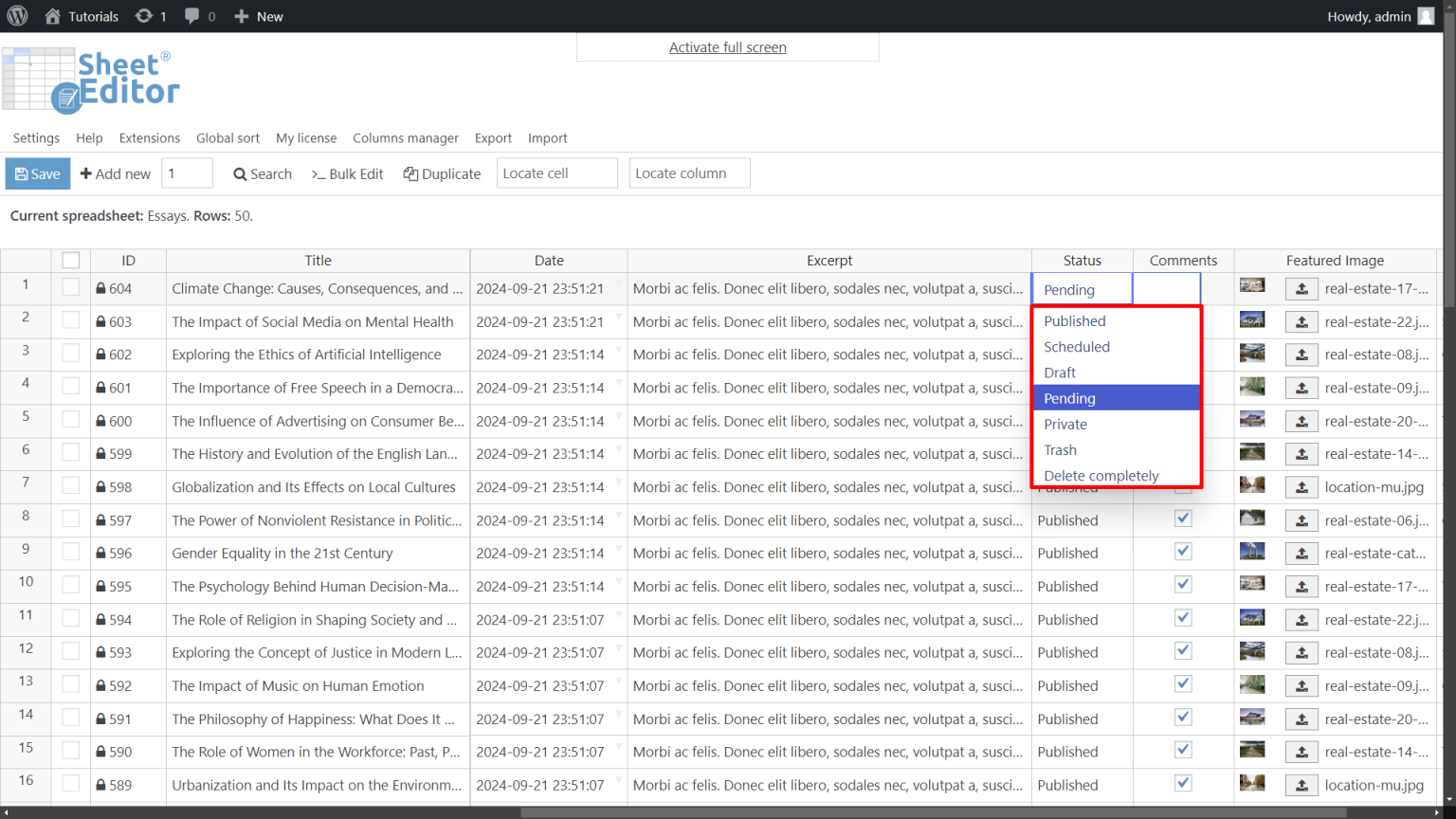MB Custom Post Types & Taxonomies - Bulk Edit, Export, Import - WP Sheet Editor