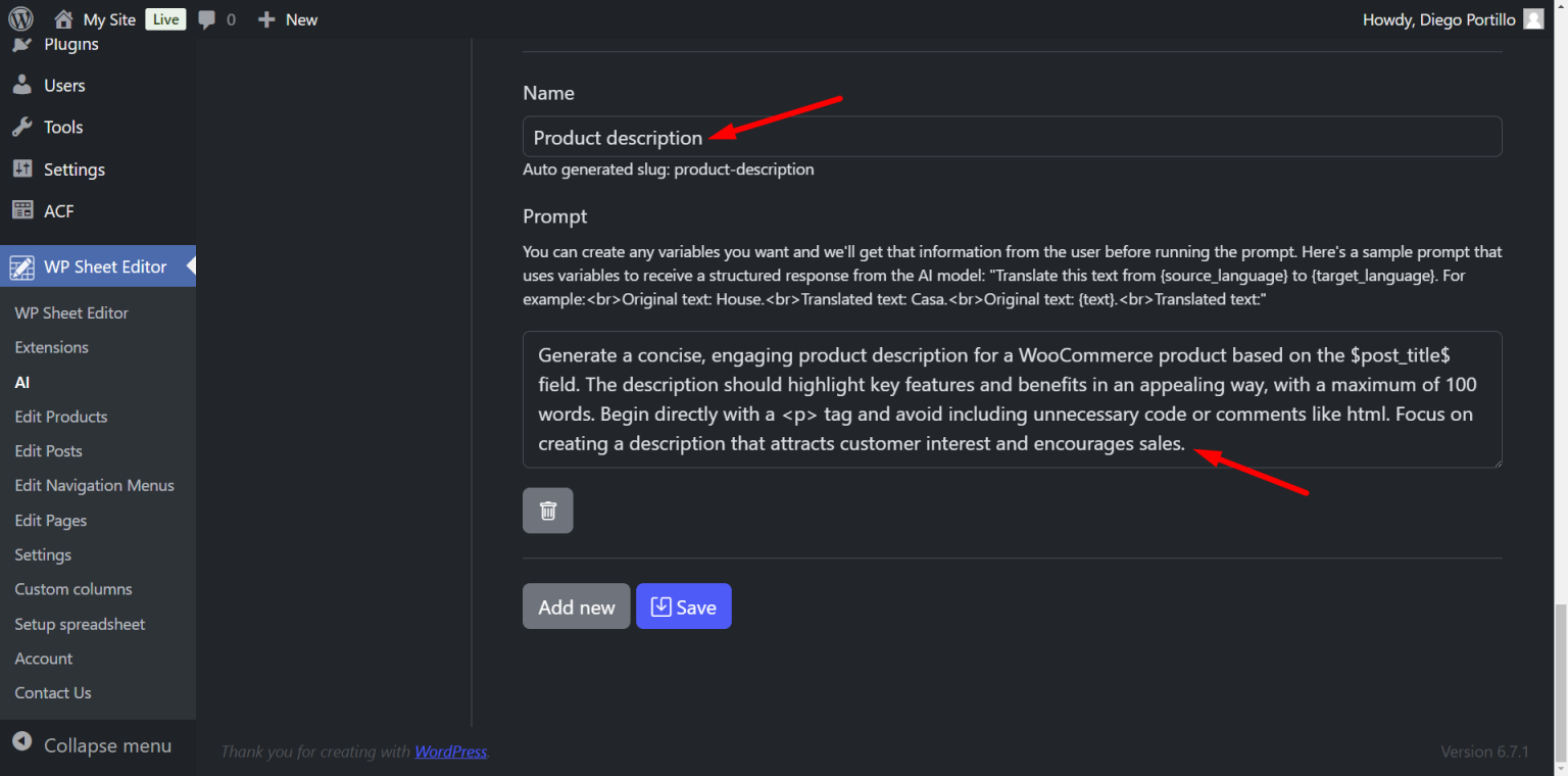 Use Generative Ai To Write Woocommerce Product Descriptions Wp Sheet