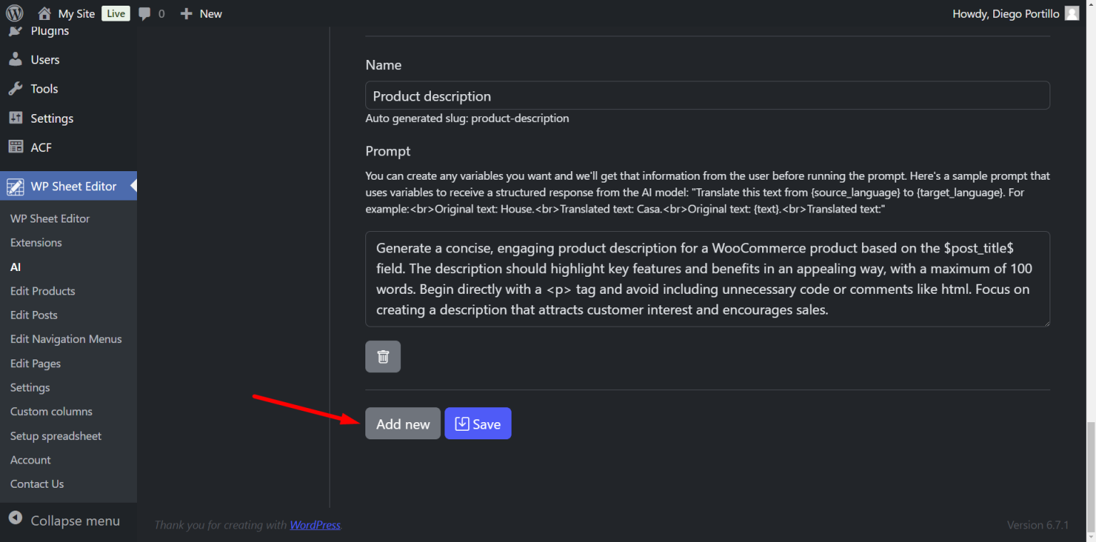 Use Generative AI to Write WooCommerce Product Descriptions - WP Sheet Editor