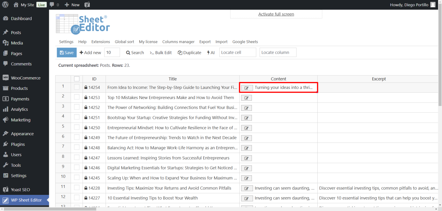 How To Generate Wordpress Posts Using Generative Ai Wp Sheet Editor