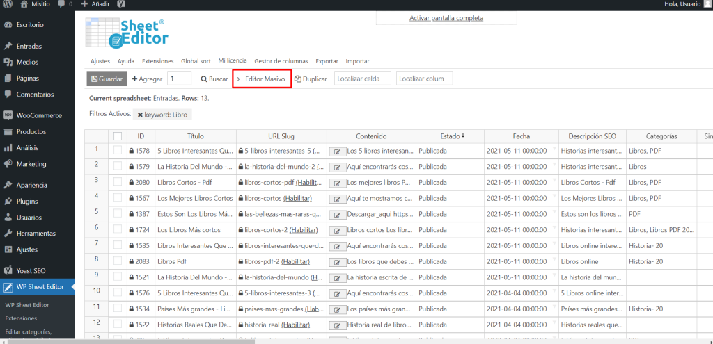 WordPress – Cómo Programar Entradas Masivamente