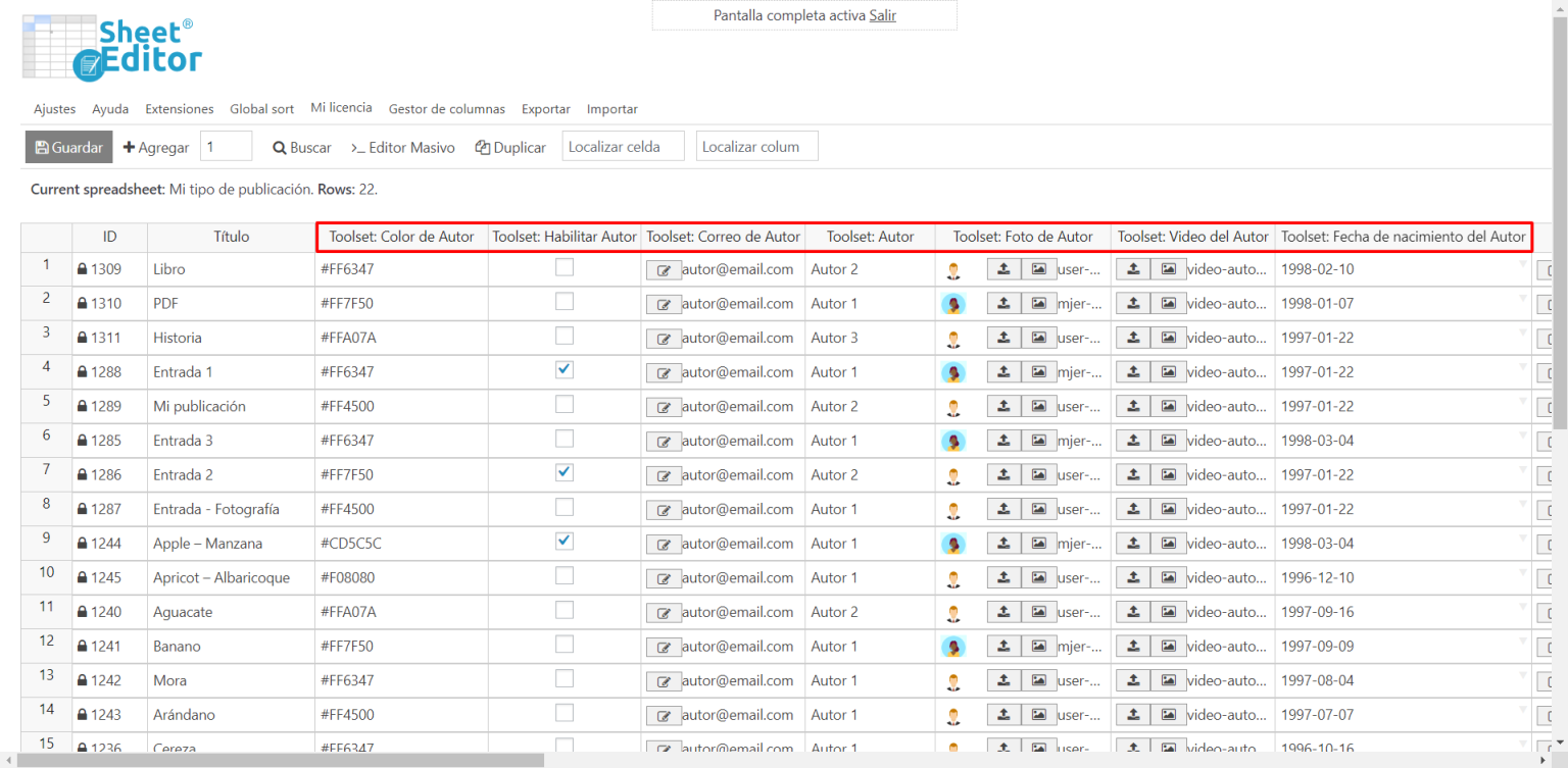 Toolset Post Types – Edición Masiva – Guía Completa