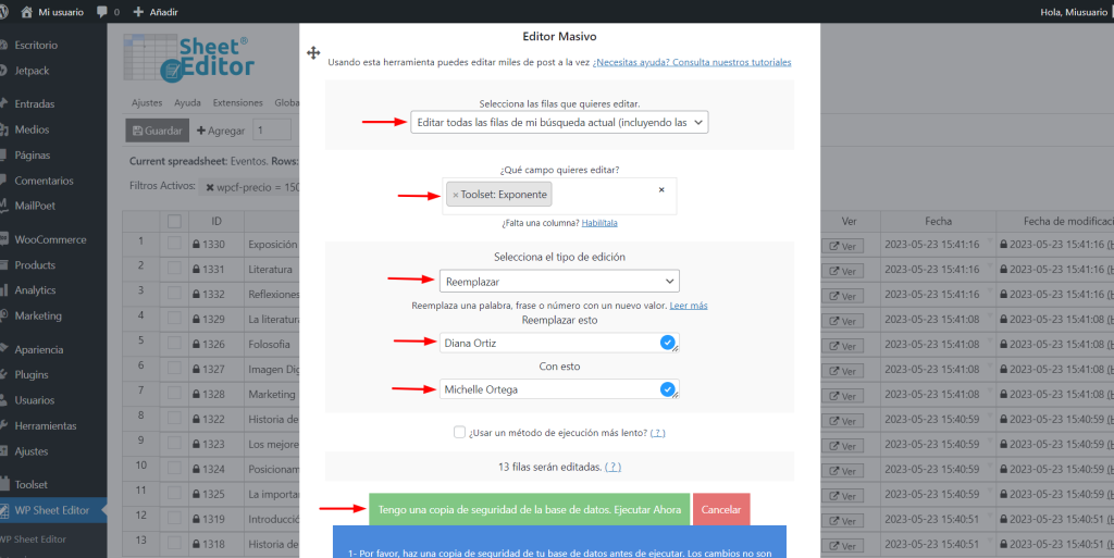Toolset Post Types - Como Editar Relaciones Masivamente